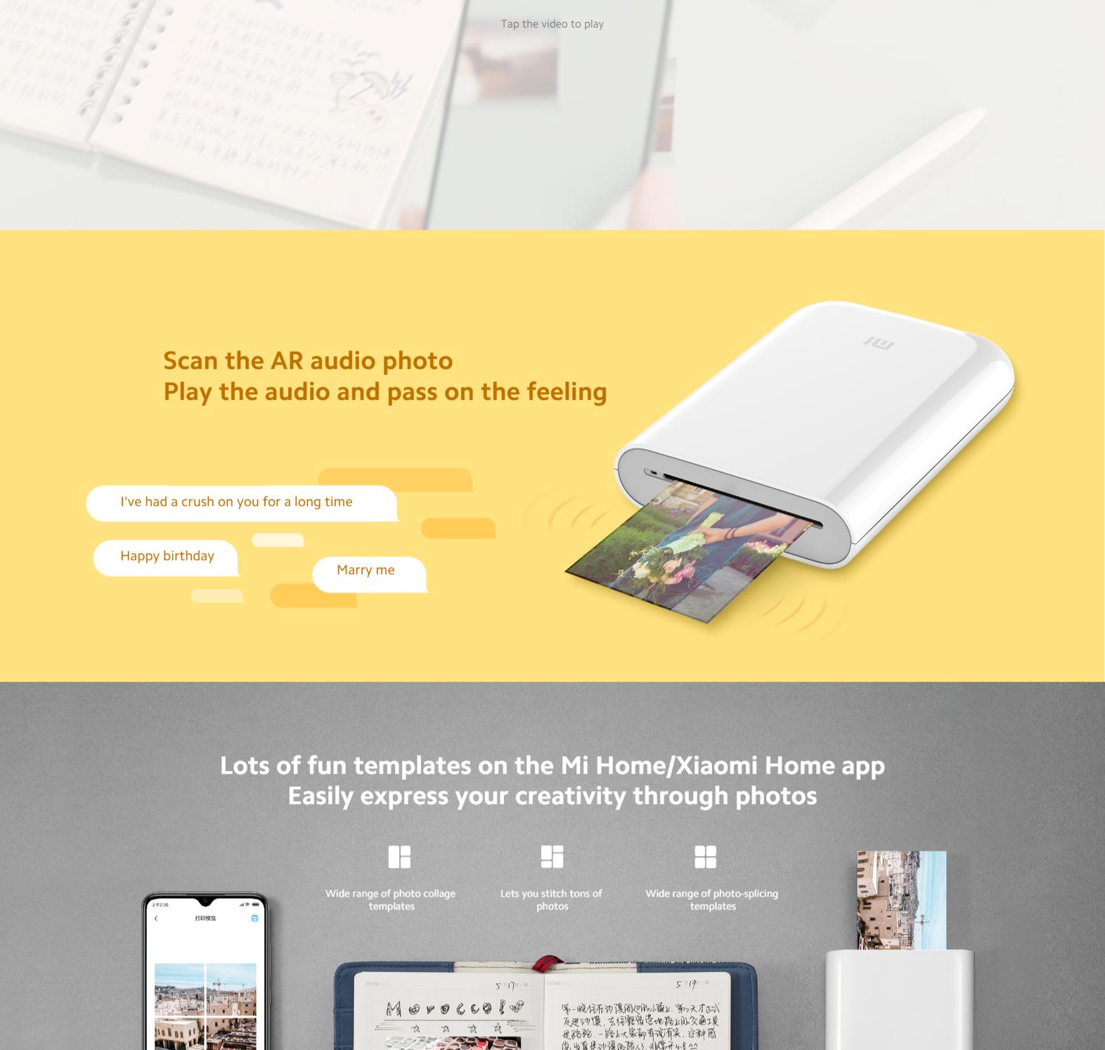 Xiaomi Mi Portable Pocket Photo Printer I เครื่องปริ้นรูปภาพแบบพกพา I ...