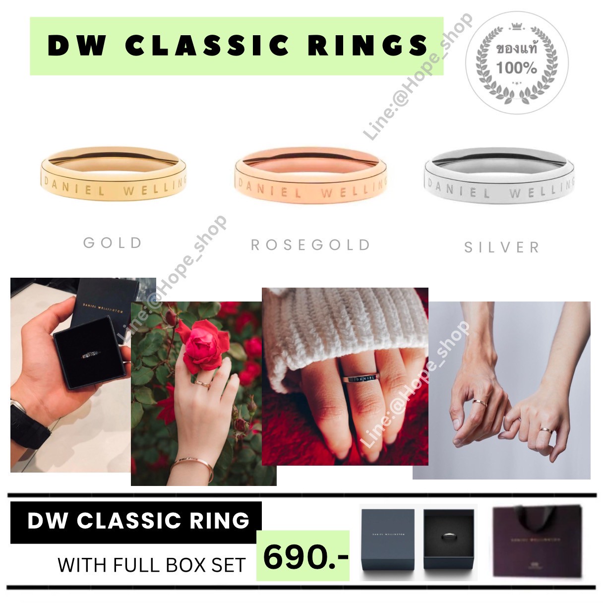 ร้านไทย พร้อมส่ง แท้100% แหวน DW รุ่น Classic DW Ring ลด80% อุปกรณ์ครบ ...