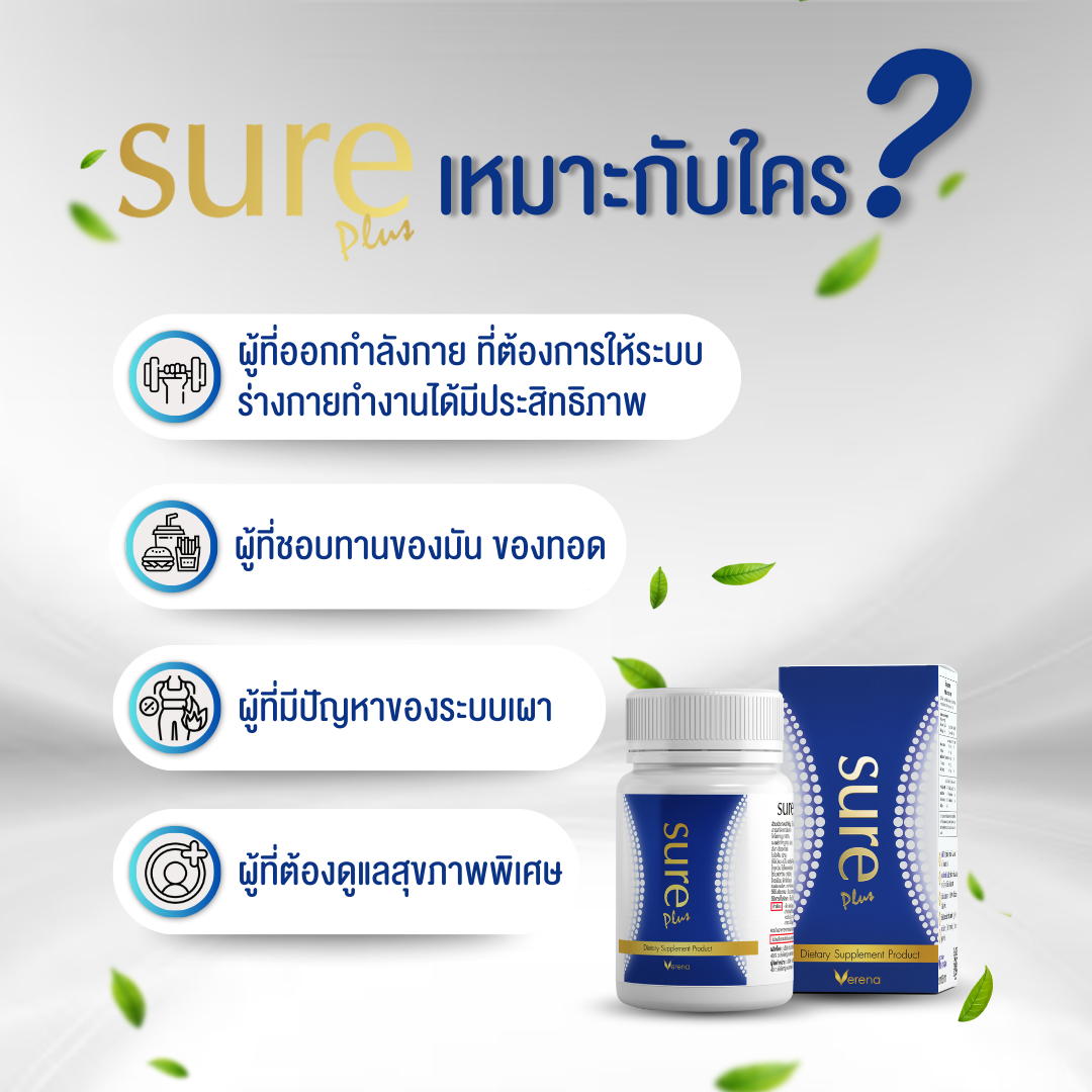 [ซื้อ 2 แถม 4] Sure Plus ชัวร์พลัส (30 แคปซูล) 2 กระปุก + ชัวร์พลัส (21 ...