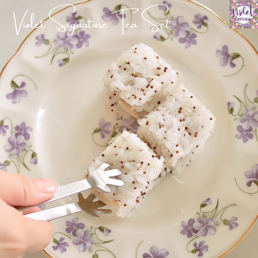 Violet Flamingo จานชามลายดอกไม้สีม่วง Violet Signature Collection วัสดุ ...