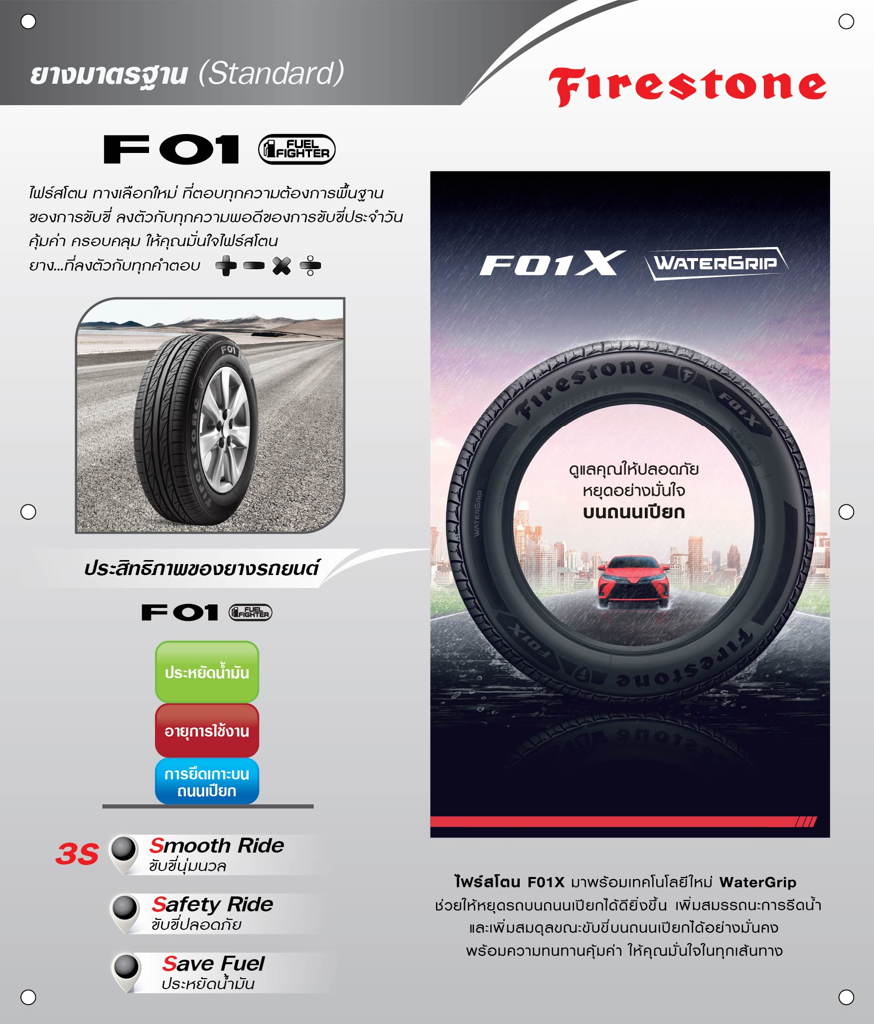 ยาง FIRESTONE F01 จำนวน 4 เส้น | Shopee Thailand