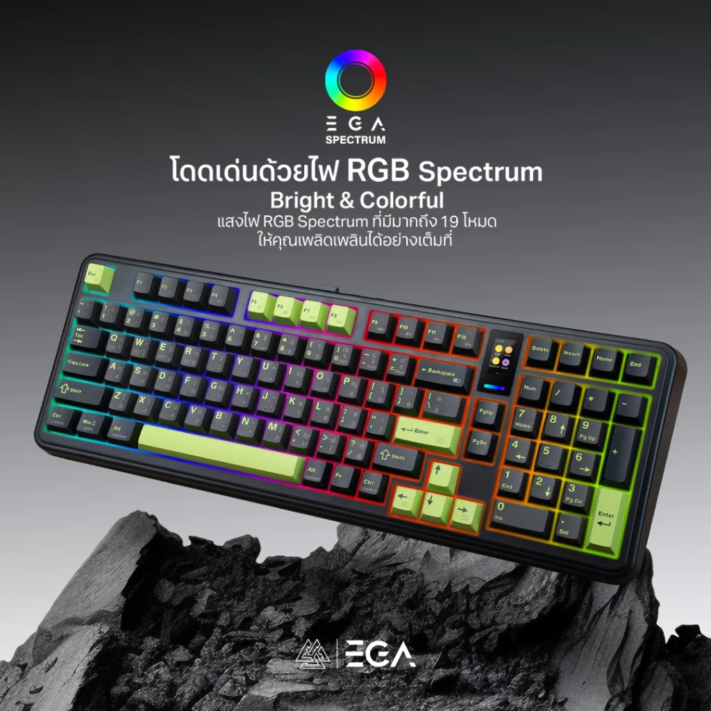 คีย์บอร์ดเกมมิ่งไร้สาย EGA TYPE CMK11 Mechanical Full RGB Hot swap ...