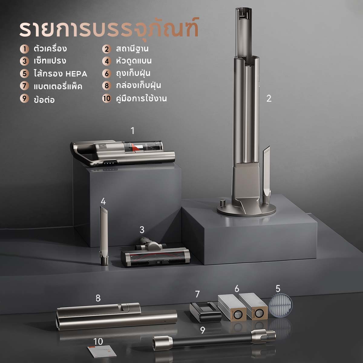 Uwant V500 Vacuum Cleaner เครื่องดูดฝุ่นไร้สาย เทคโนโลยีจับฝุ่น ด้วยแสง ...