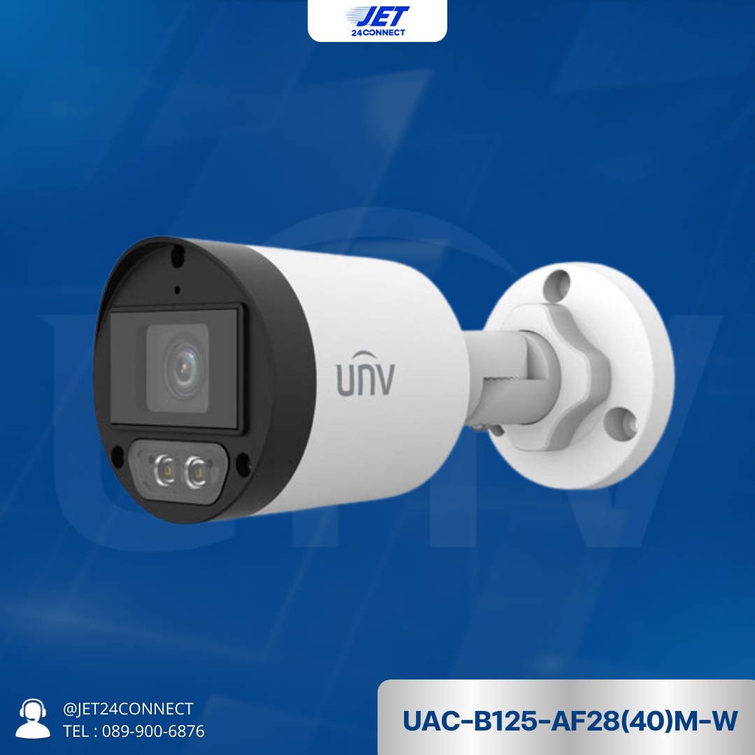 กล้องวงจรปิด UNV 5MP ColorHunter HD Fixed Mini Bullet Analog Camera รุ่น UAC-B125-AF28(40)M-W ...