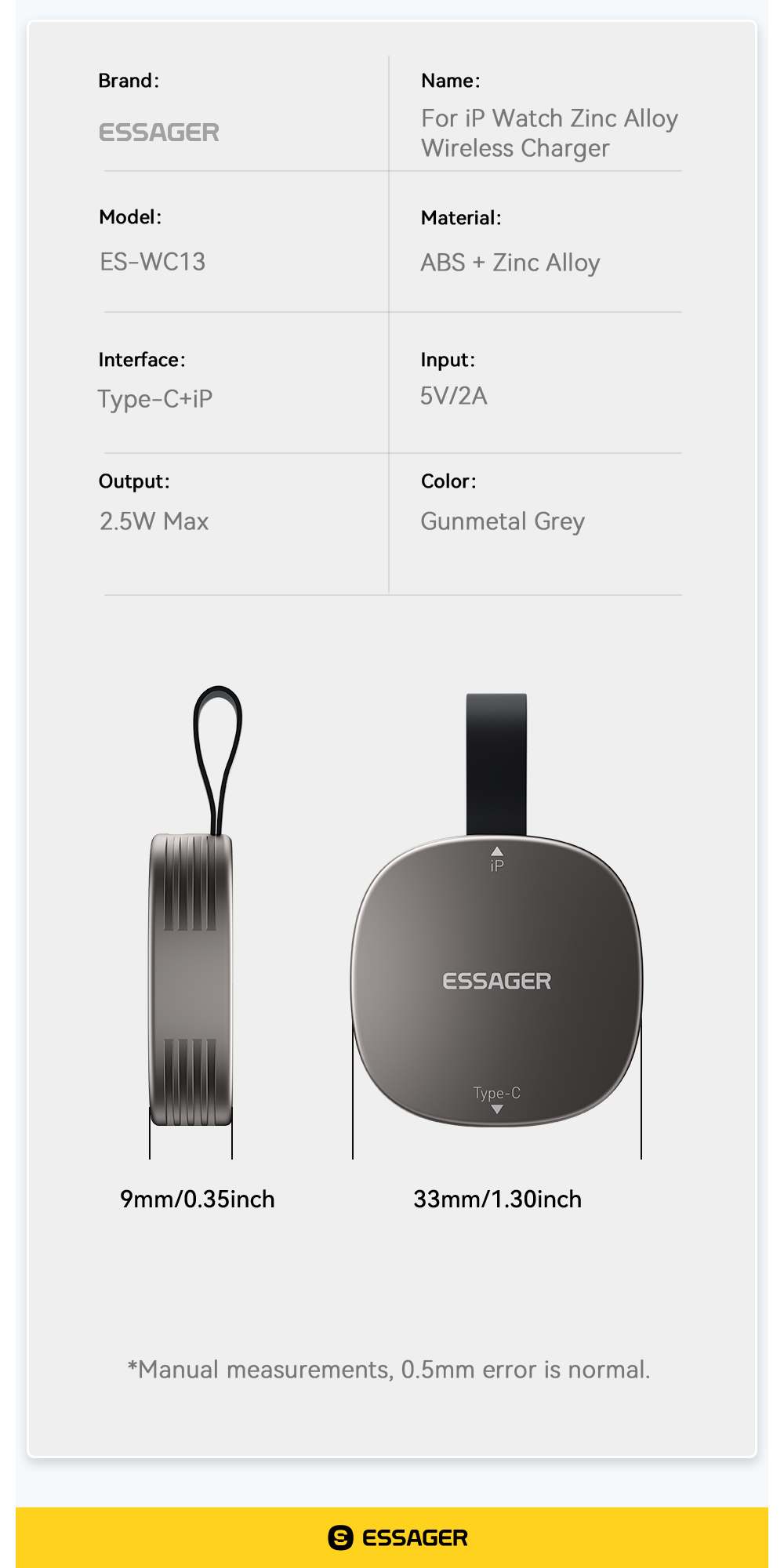 Essager for ip watch ที่ชาร์จ การชาร์จแบบไร้สาย 2.5W การชาร์จแบบ ...