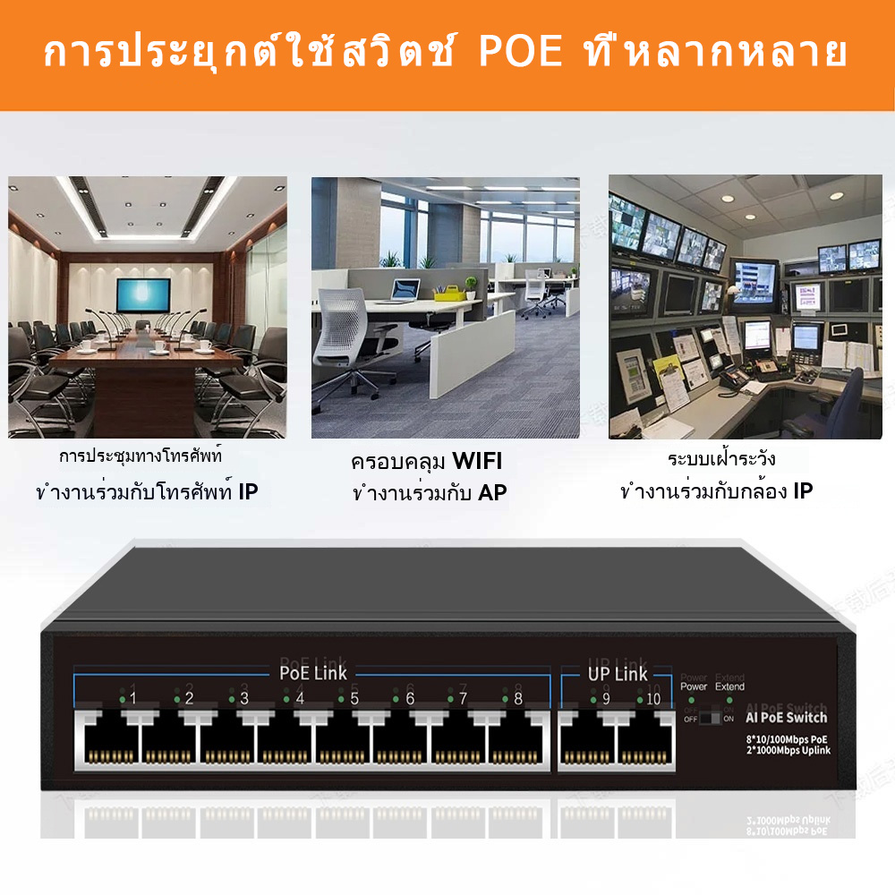 10/100/1000 POE Switch 4 / 8 / 16 / 24 Ports รับประกัน 3 ปีเต็ม ...