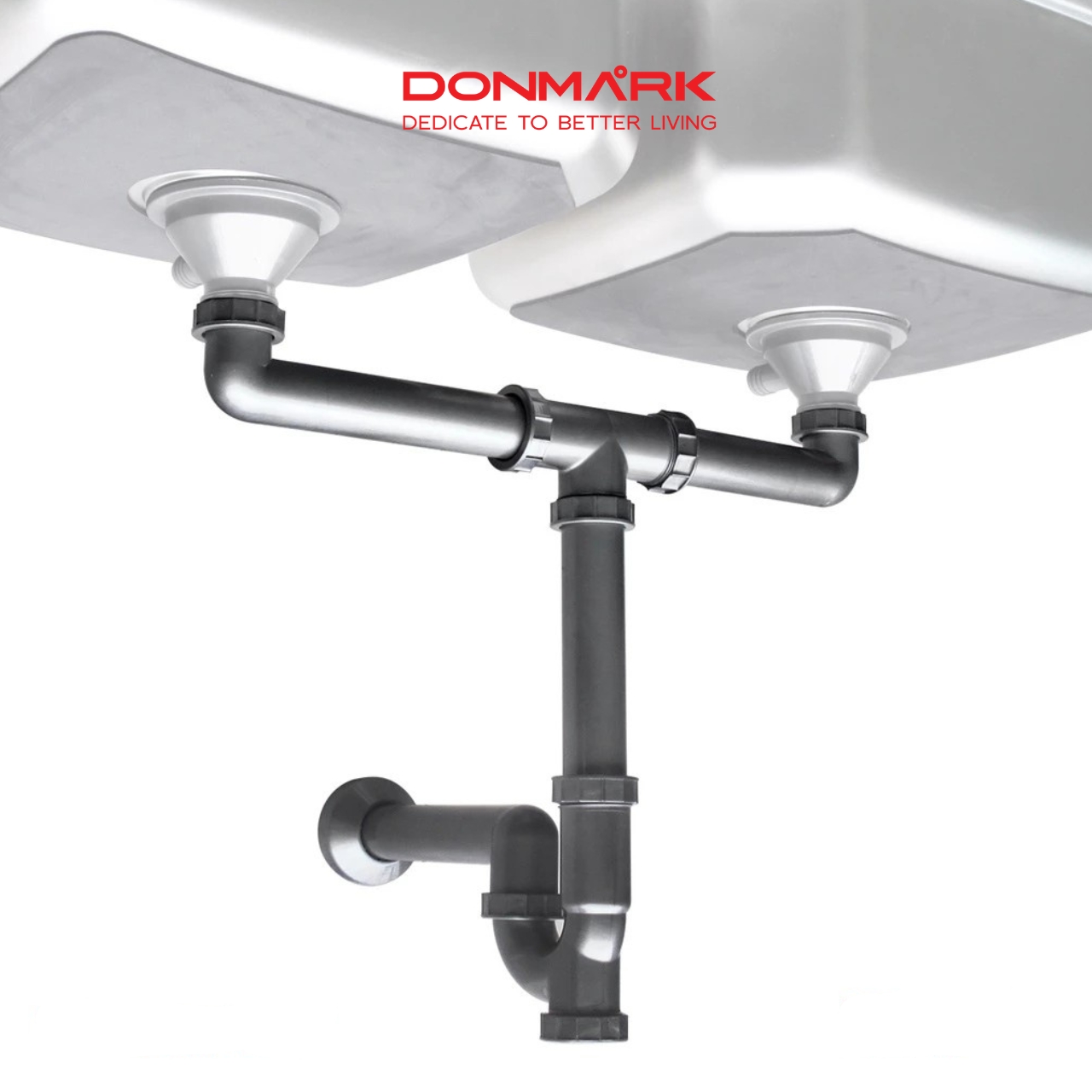 DONMARK ชุดท่อน้ำทิ้งสะดืออ่างซิงค์ 2 หลุม พลาสติก ABS รุ่น PN-50P | Shopee Thailand