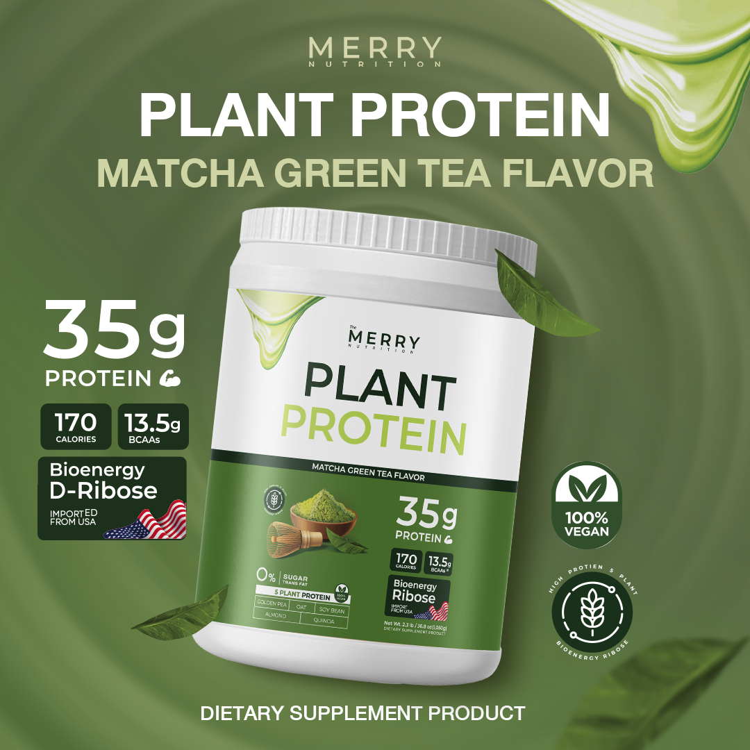 Merry Plant Protein โปรตีนพืช 5 ชนิด: สูตรสร้างกล้ามเนื้อ โปรตีน 35 ...
