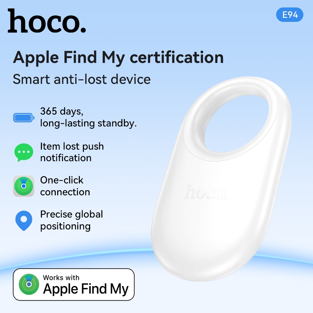 HOCO E94 E91 อุปกรณ์ติดตามของหาย GPS Find My Tag สำหรับ Apple iOS แบตอึด 365 วัน ไม่ต้องติดตั้งแ ...