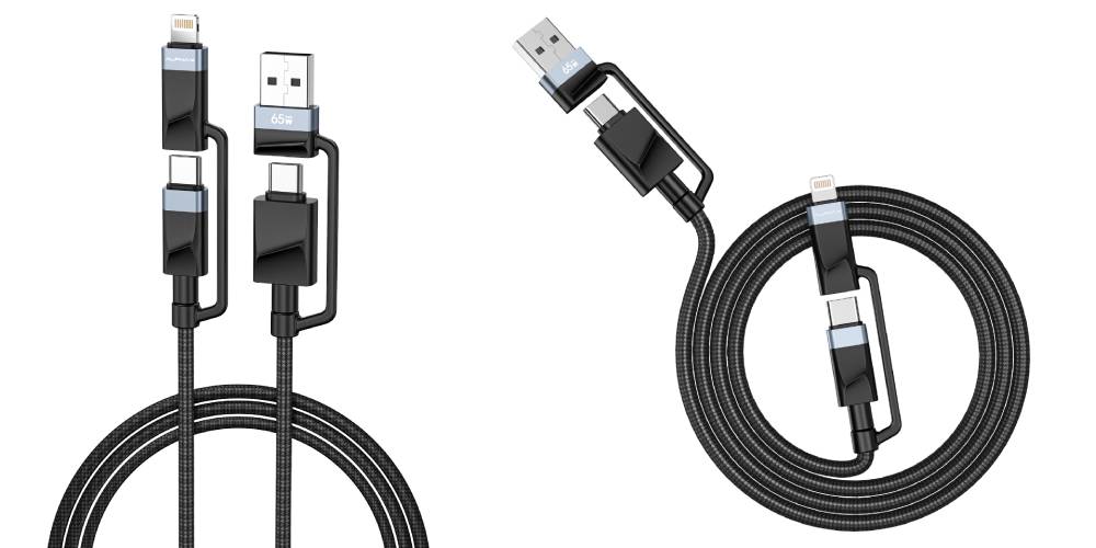 สายชาร์จ ALPHA.X 4-in-1 Braided Data Cable 65W 1.2M ALU-4in1-15 Black by Studio7 | Shopee Thailand