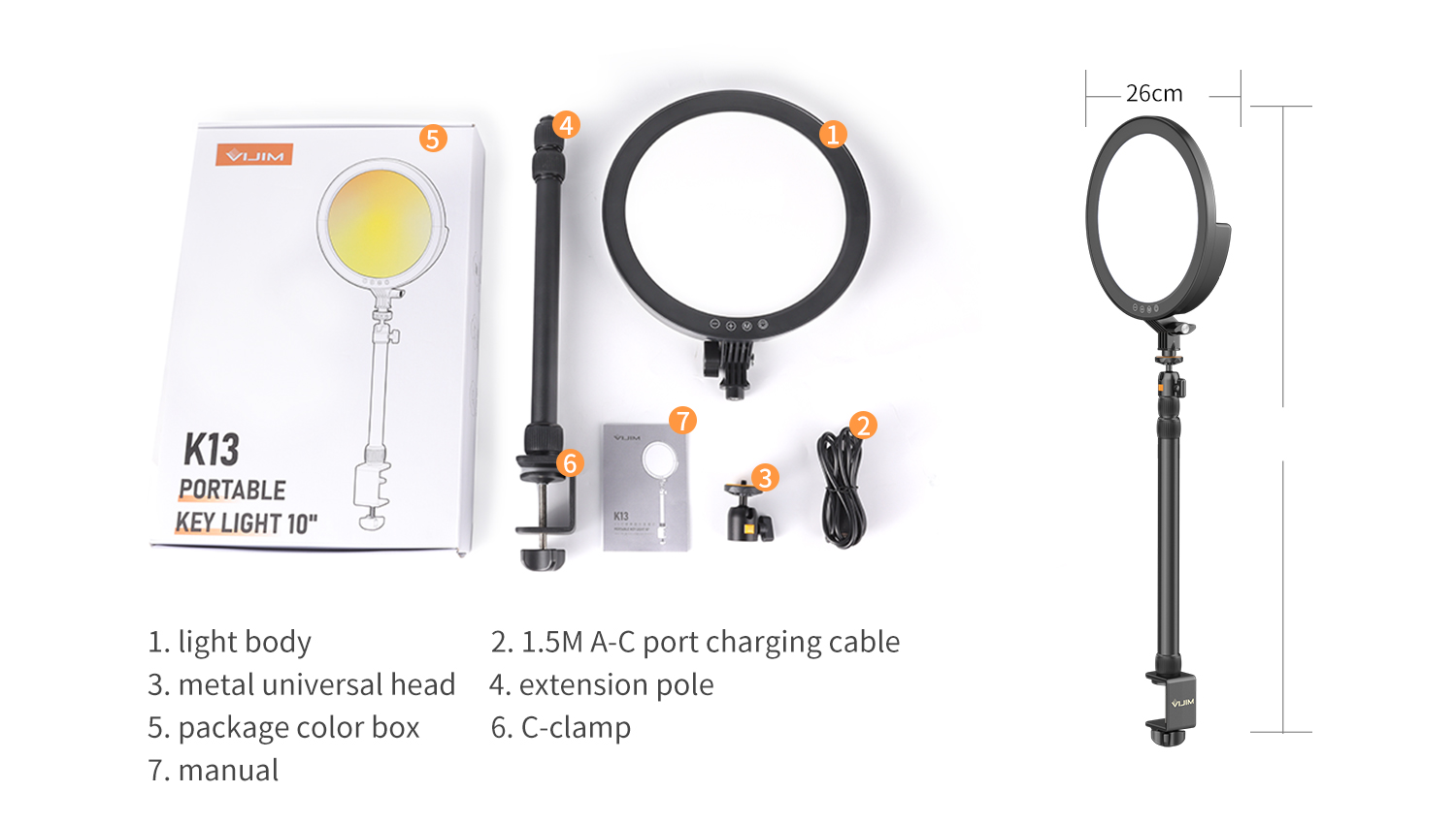 Ulanzi VIJIM K13 LED Key Light ไฟไลฟ์สด ไฟแต่งหน้า ไฟตั้งโต๊ะ แบบขาตั้ง ...
