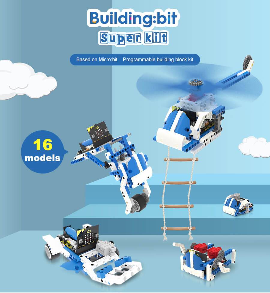16 in 1 Building:bit Programmable Building Block Kits (ชุดตัวต่อโปรแกรมได้สำหรับ micro:bit ...