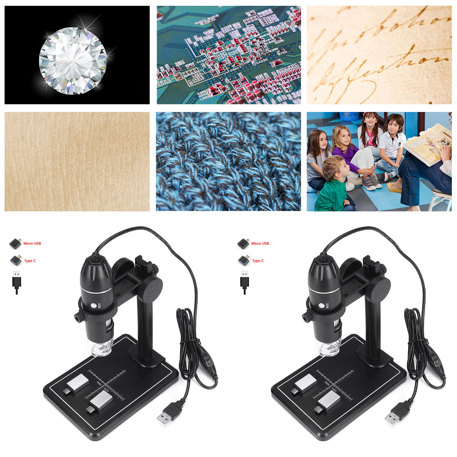กล้องไมโครสโคปดิจิตอล ขยาย1600Xเท่า ต่อ คอมพิวเตอร์ มือถือAndroid typeC ...