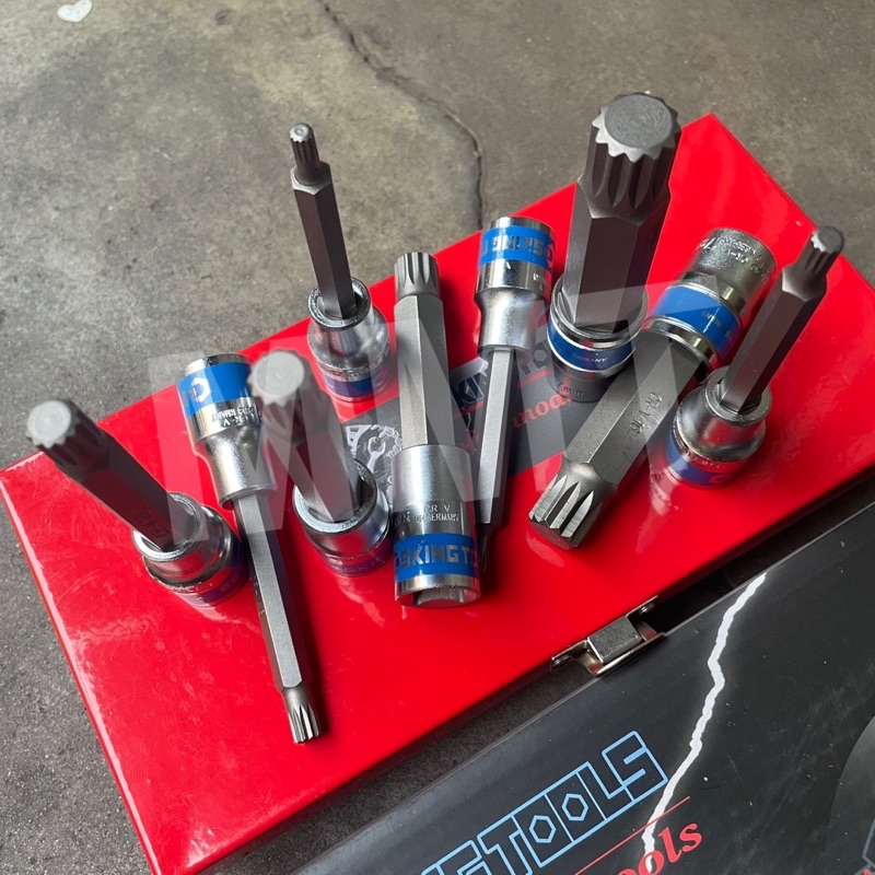 GS King Tools บล็อกเดือยโผล่ยาว 100 mm. 9 ตัว ขนาด 1/2" (4 หุน ...