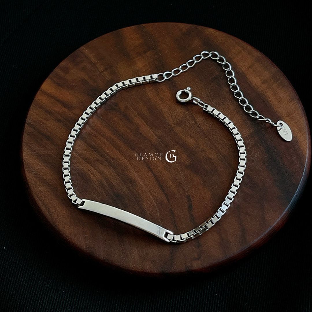 GLAMOR กำไล Linear Link สร้อยข้อมือเงินแท้ กําไลข้อมือเงิน สร้อยข้อมือ ...