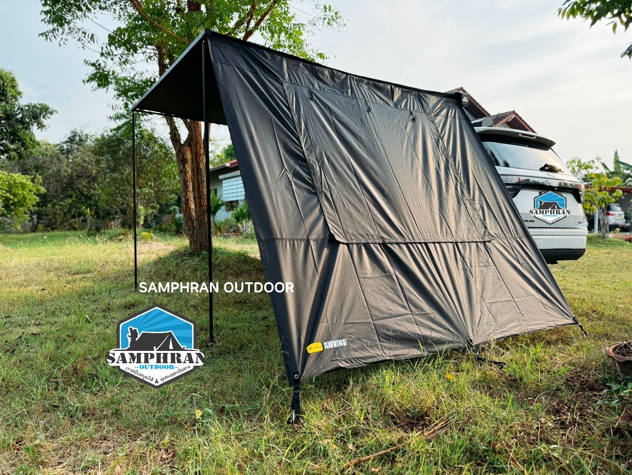 Jason Box ผ้าเสริมด้านข้าง | ด้านหน้า สำหรับ Awning สีดำ มีหน้าต่างมุ้ง ...