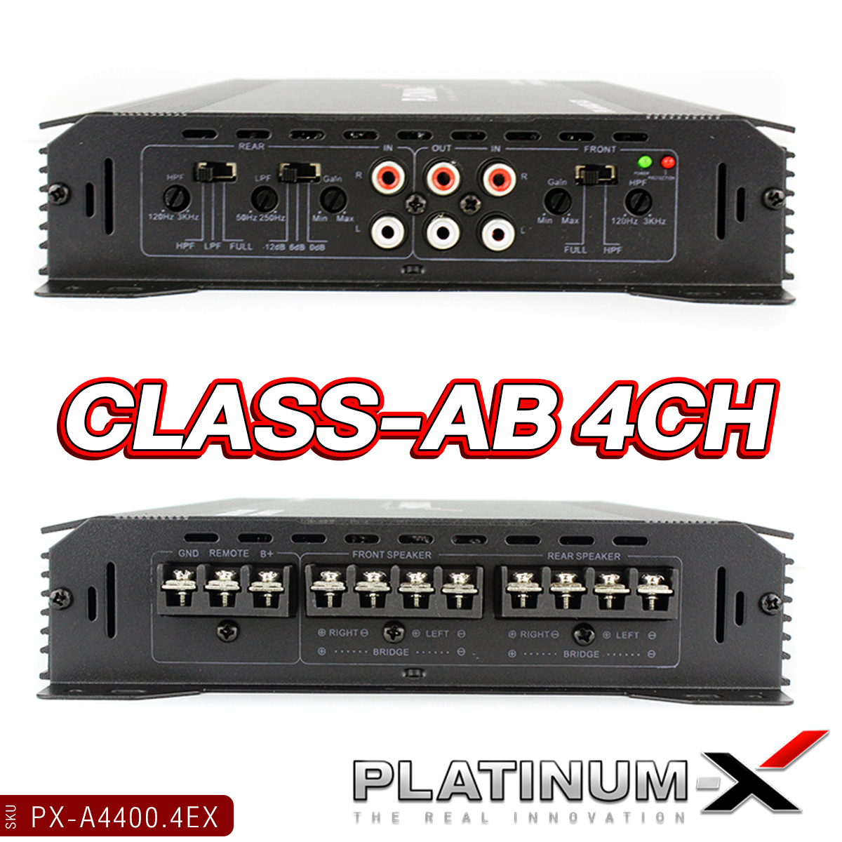 PLATINUM-X เพาเวอร์แอมป์ เพาเวอร์รถยนต์ แอมป์ขยายเสียง คลาสAB 4ชาแนล PX-A4400.4EX/PX-A6080.4 ...
