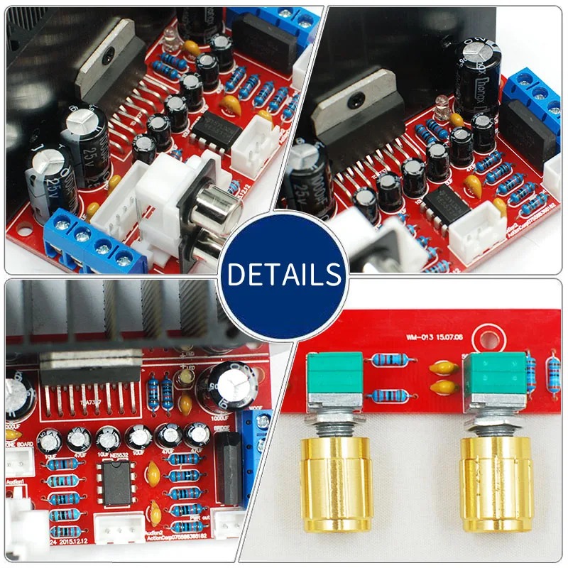 UNISIAN TDA7377 Amplifier Board 2.1 Channels Audio Power Amplifiers With Bass Treble Sound ...