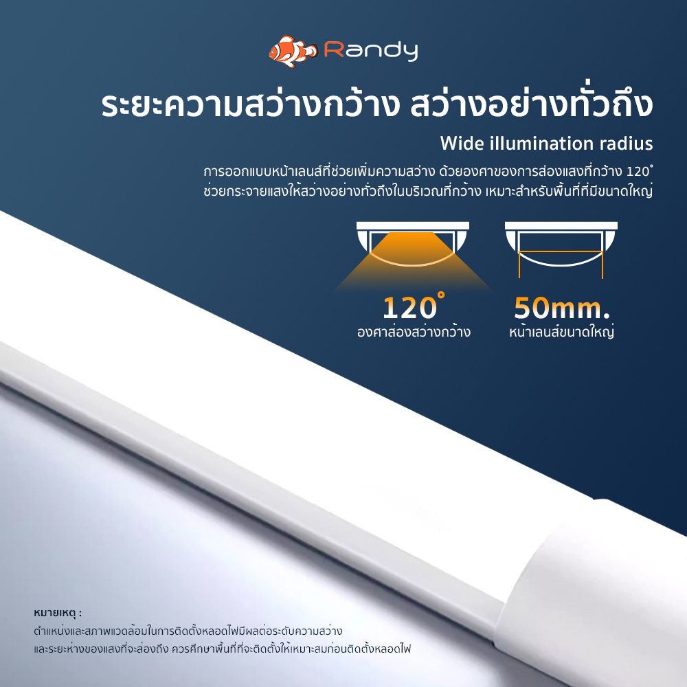 [3แถม1] RANDY T8ชุด หลอดไฟ 1.2M 40W 54W สว่าง ประกัน2ปี สำหรับลูกค้าที่ ...