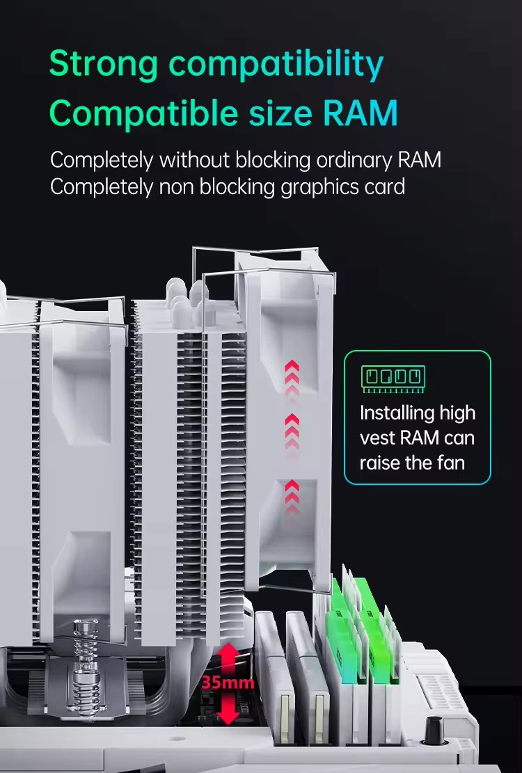 CPU AIR COOLER (พัดลมซีพียู) SNOWMAN MX6-V3 Series Intel LGA115X / 1200 / 1700 AMD: AM3 / AM4 ...