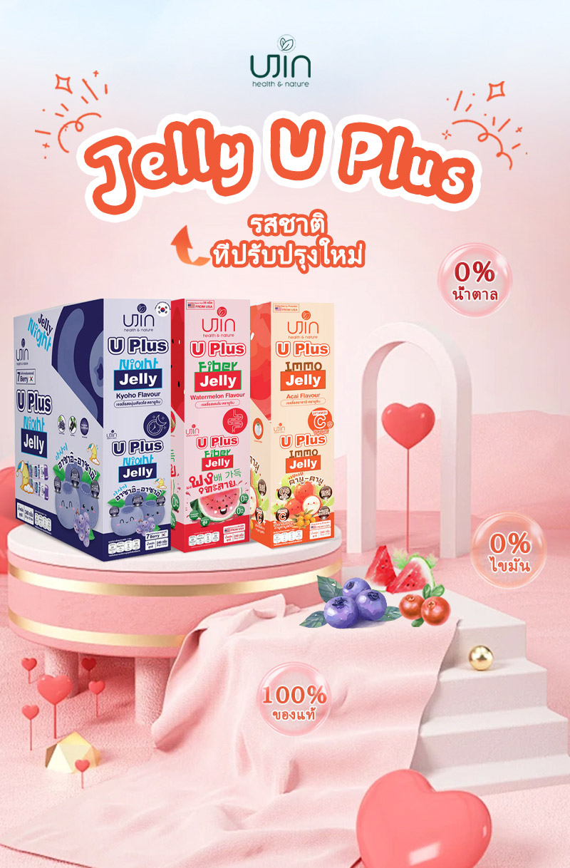 Jelly Fiber U Plus เจลลี่ ไฟเบอร์ ช่วยขับถ่าย แก้ท้องผูก ลดพุง ย่อย ...
