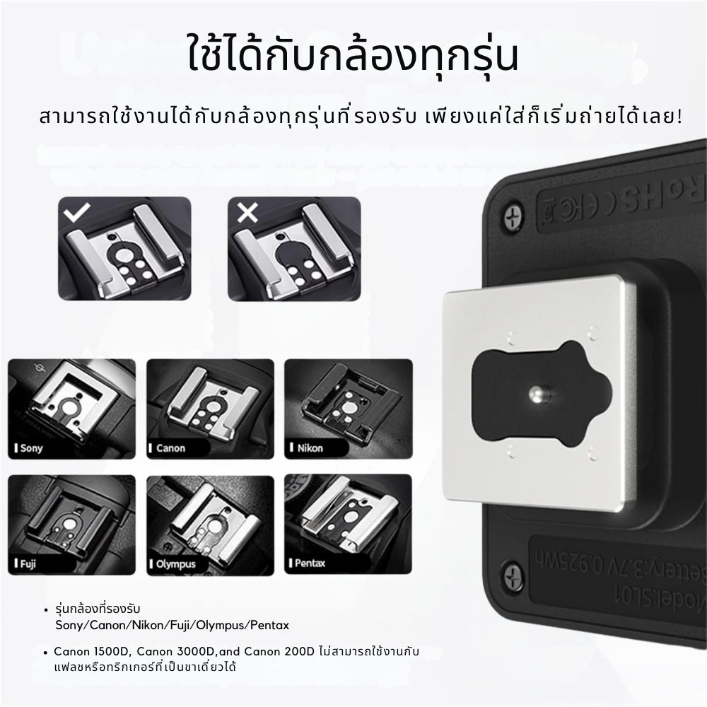Ulanzi SL02 Mini Flash แฟลชกล้อง Hot Shoe Universal สำหรับ DSLR ...