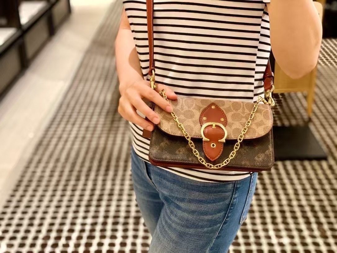 "ของแท้ 100%" COACH Beat Miniกระเป๋าสายโซ่ กระเป๋าถือแฟชั่นสตรีคลาสสิก ...