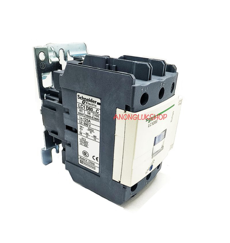 LC1D80 LC1D-80 LC1-D80 Magnetic Contactor LC1D80M7C 220VAC แมกเนติก คอน ...