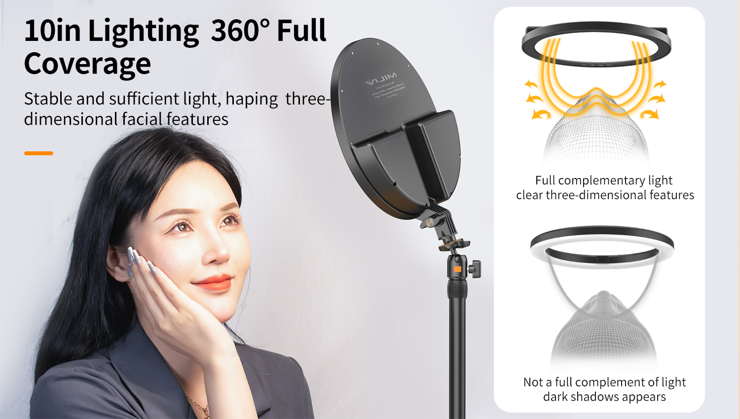 Ulanzi VIJIM K13 LED Key Light ไฟไลฟ์สด แสงนุ่ม ไฟสตูดิโอ 10 นิ้ว ขา ...