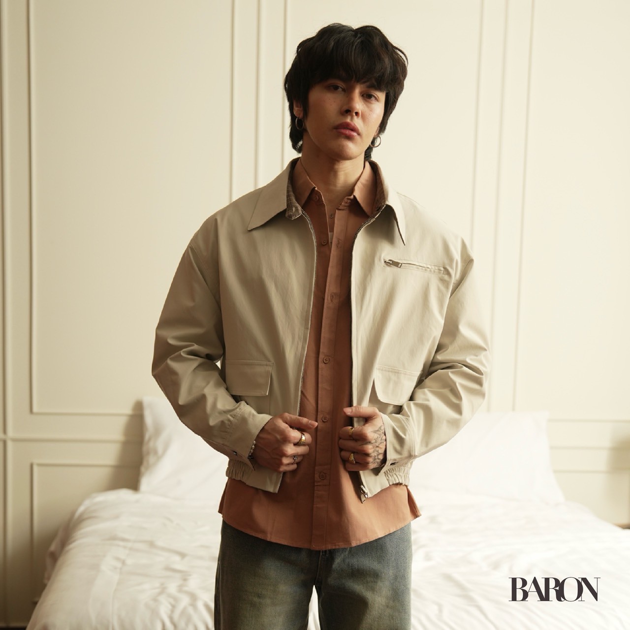 BARON "Oliver Jacket" เสื้อแจ็คเก็ตครอป สไตล์ workwear, old-school ...