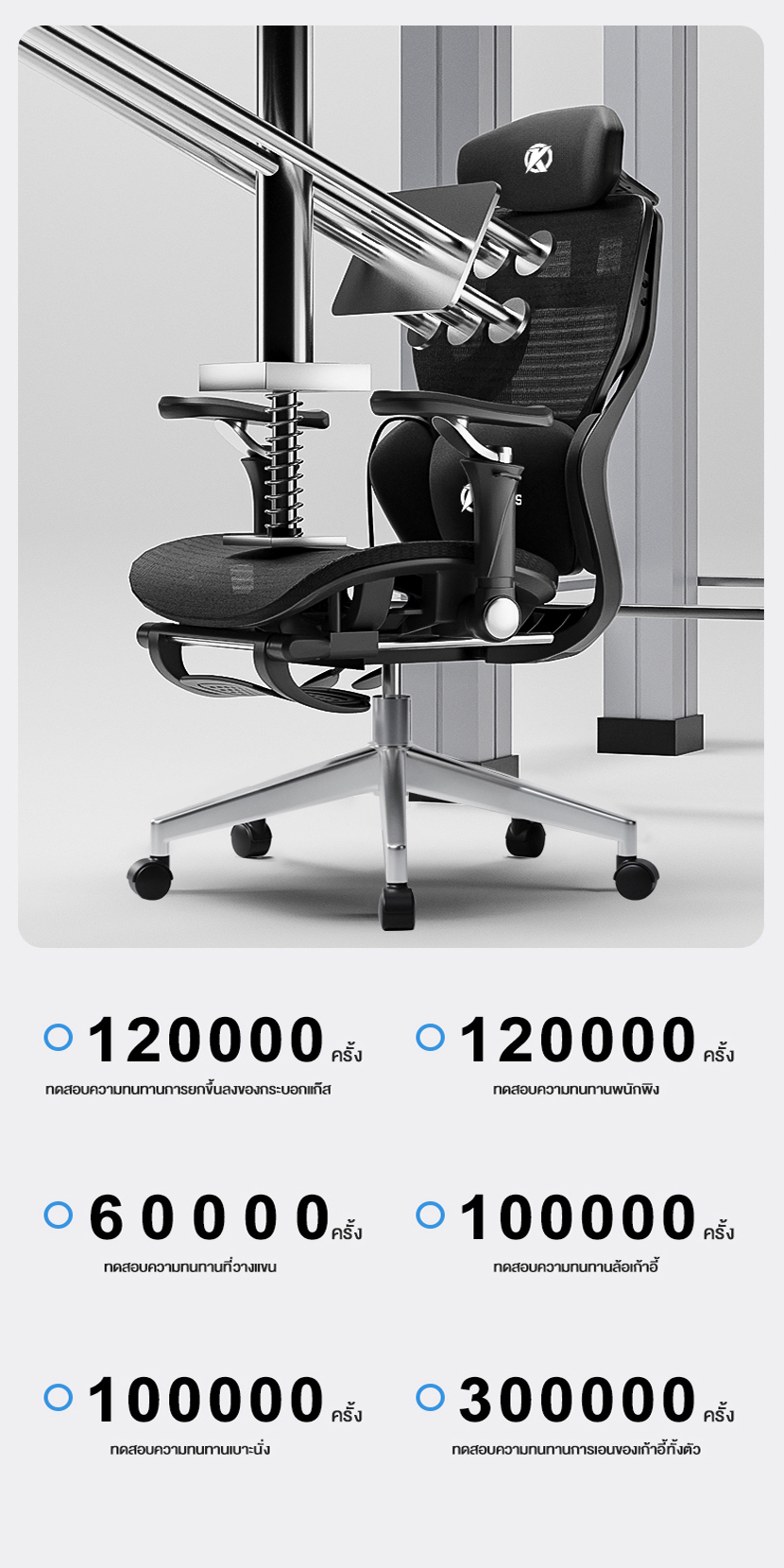 Kris เก้าอี้เพื่อสุขภาพ รุ่นปกป้องเอว M26 หมอนรองหลังแบบถุงลมนิรภัย เก้าอี้ตามหลักสรีรศาสตร์ รับ ...