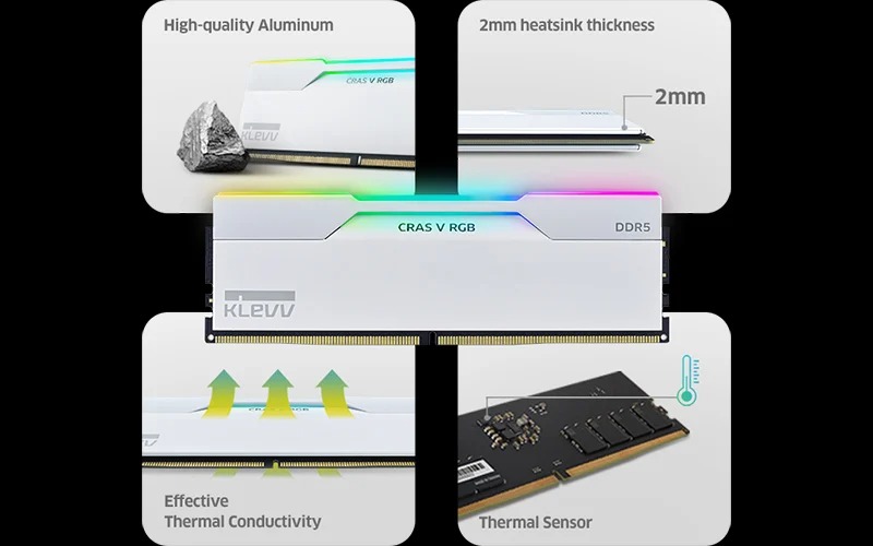 32GB (16GBx2) DDR5 6000MHz RAM (หน่วยความจำ) KLEVV CRAS V RGB AMD EXPO ...