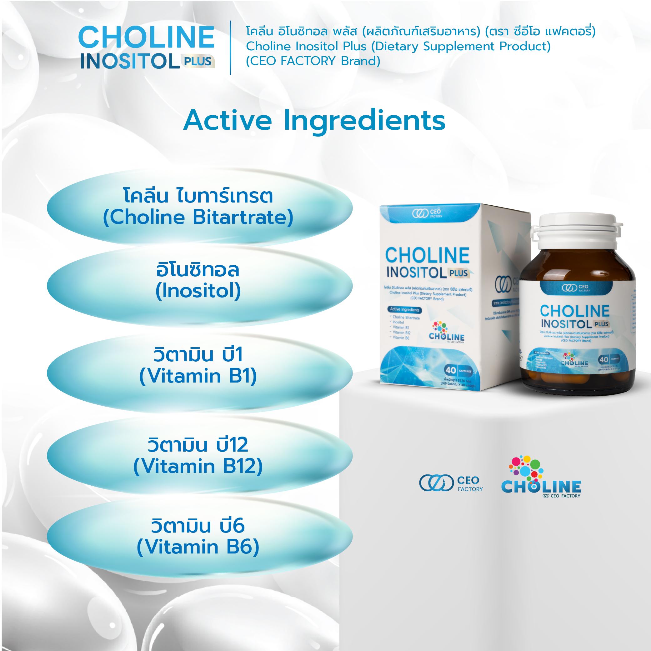 Choline Inositol Plus โคลีน อิโนซิทอล พลัส (CEOFactoryBrand) | Shopee ...