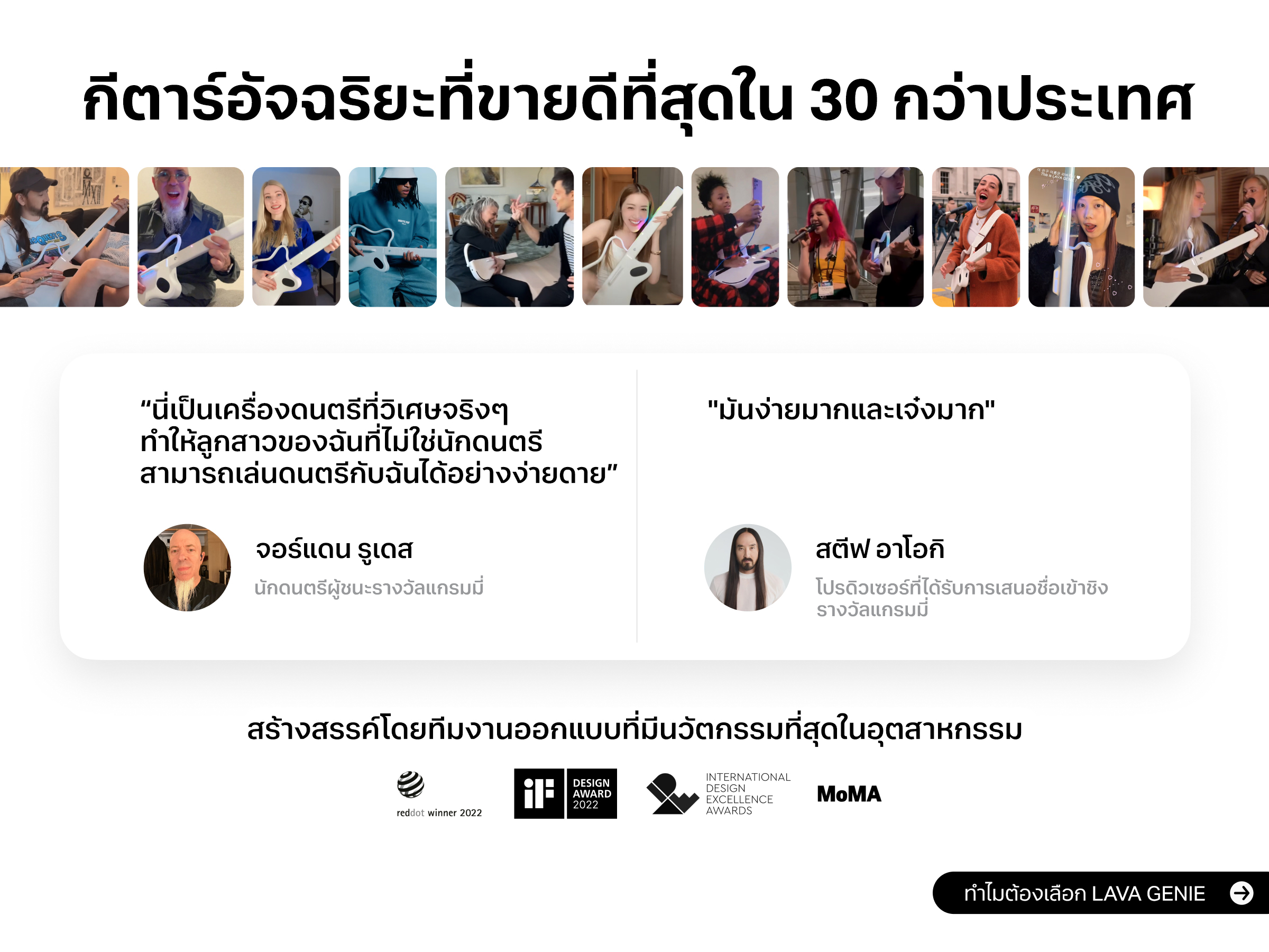 LAVA Genie Smart Guitar Intelligent Guitar กีต้าร์ไร้สาย พกพาง่าย ...