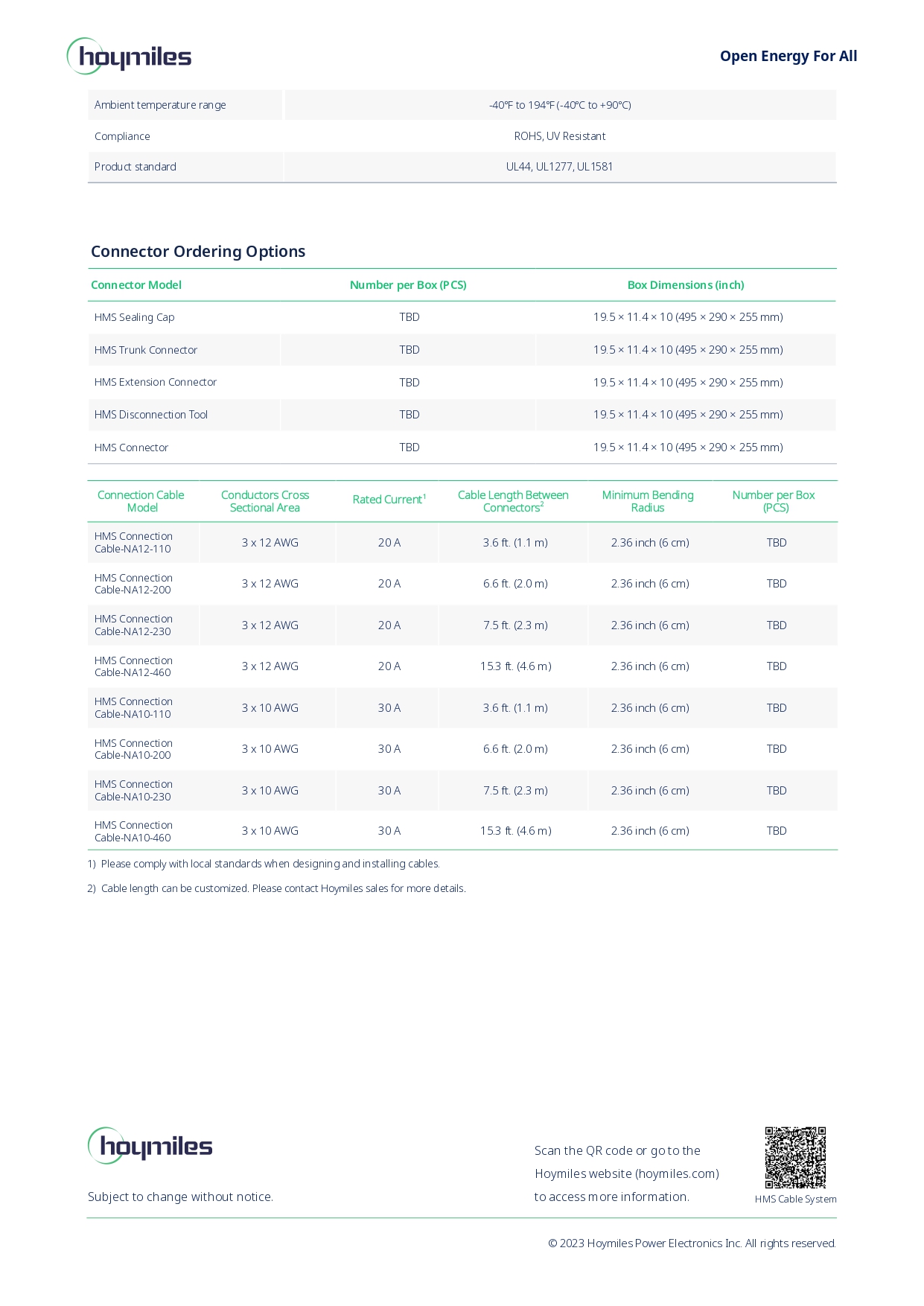 Hoymiles HMS Connection Cable EN40-230 รุ่น HMS-2000D-4T สายไฟกระแสสลับ ...