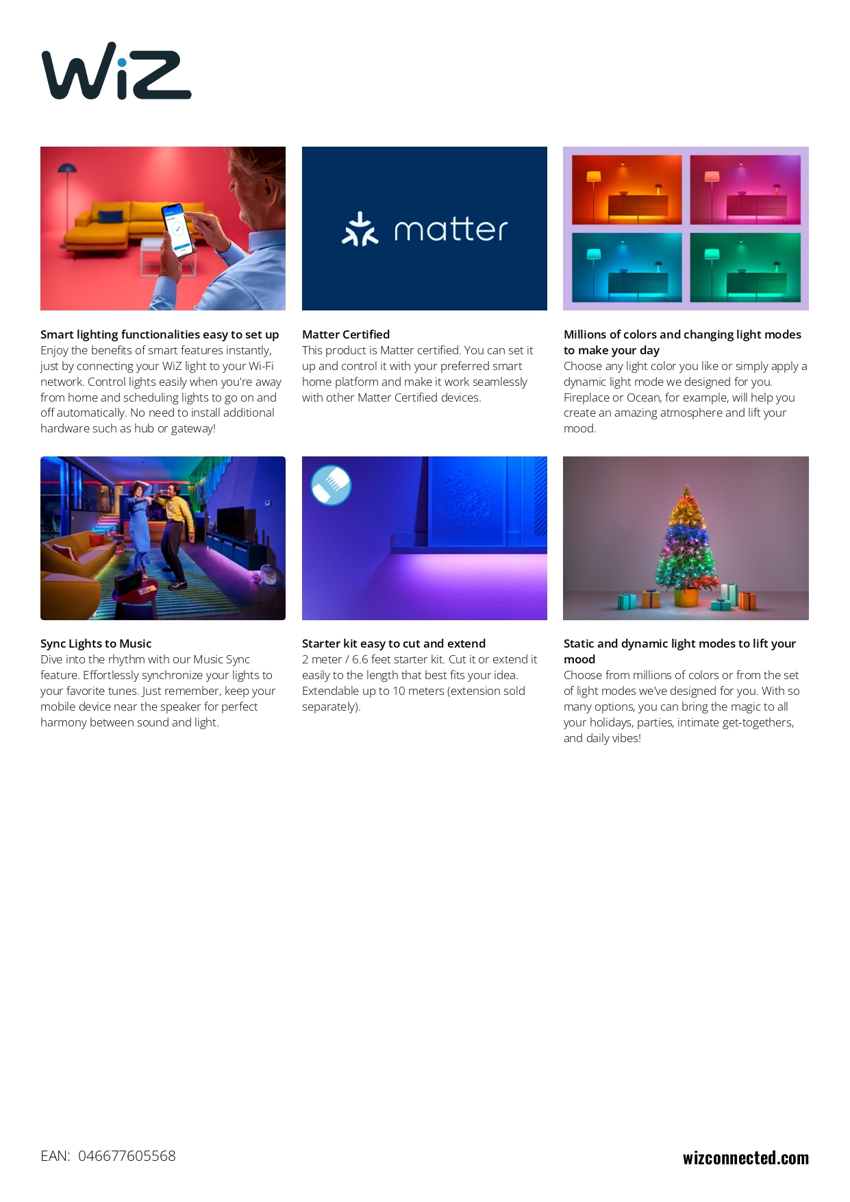 WiZ ไฟเส้นเปลี่ยนสีอัจฉริยะ WiZ RGBIC (เซทได้หลายสีในเส้น) ขนาด 5 เมตร ...