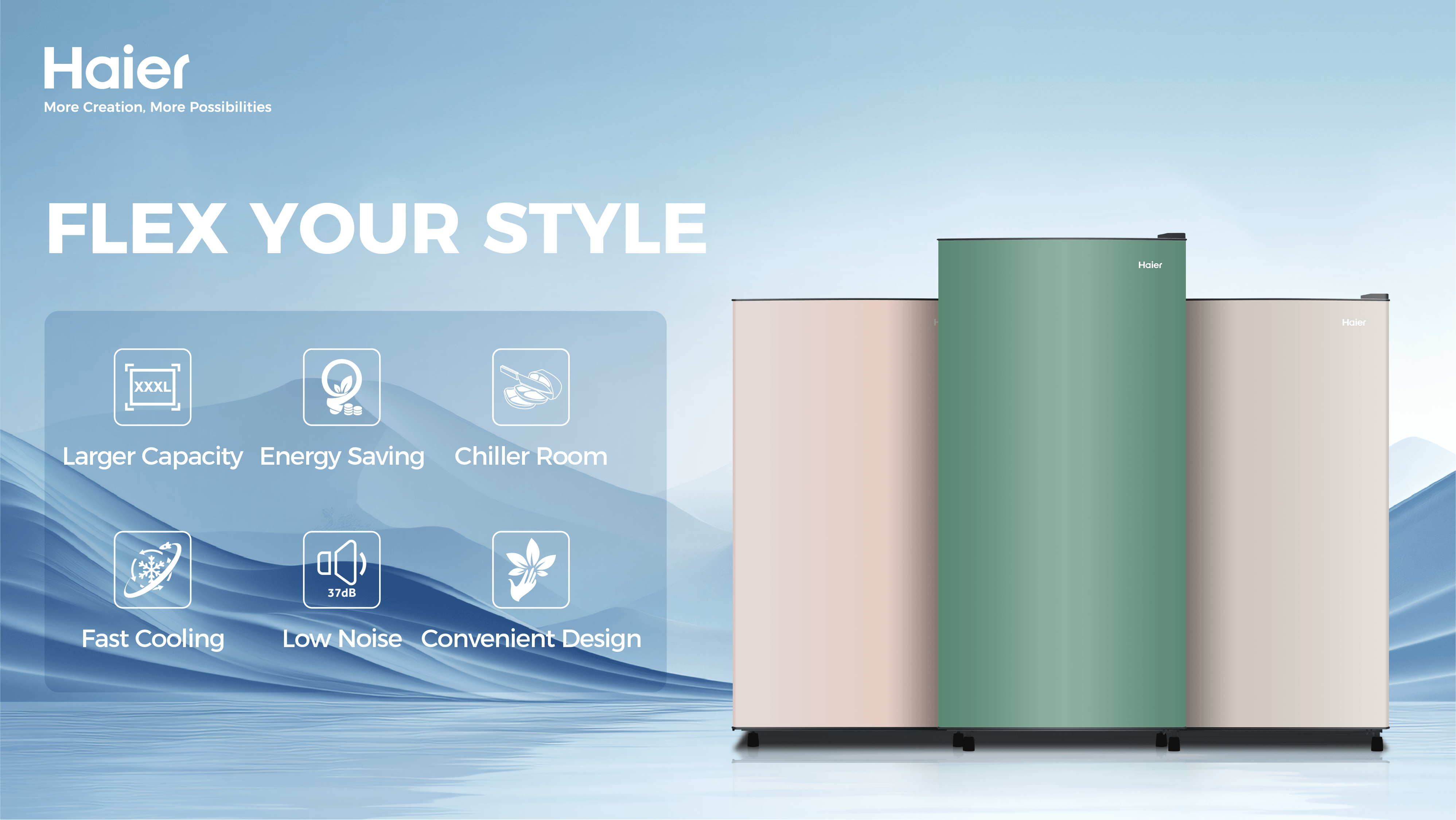 [ใช้HAIE300FJลด300][New2024]Haier ตู้เย็น 1 ประตู ขนาด 149 ลิตร ความจุ ...