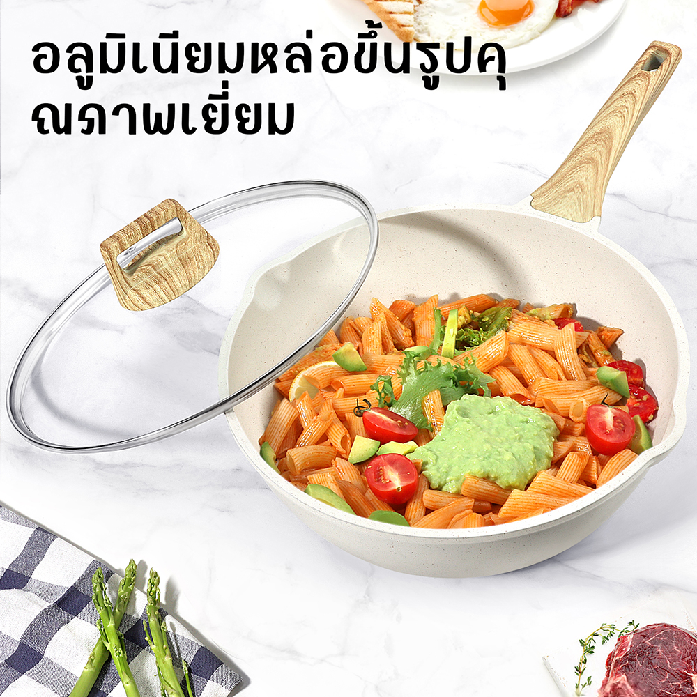 （พร้อมส่ง）GiPP กระทะมีฝา 24/28ซม. กระทะทอด กระทะผัดแบบไม่ติดกระทะ หม้อกระทะเหมาะสำหรับเตาทั้งหมด ...