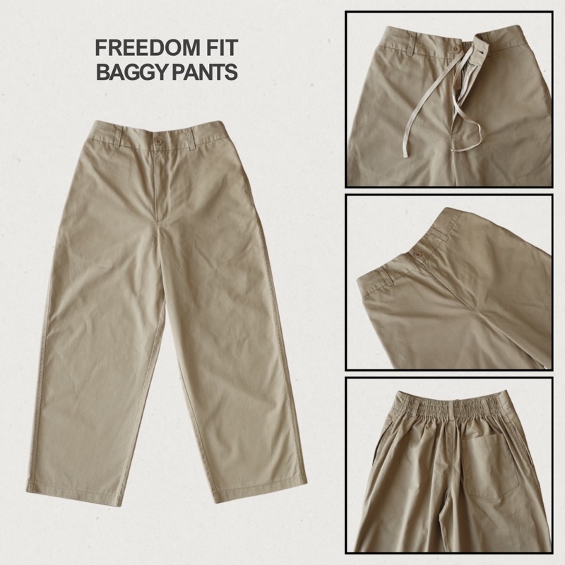 Freedom Fit Baggy Pants กางเกงฟรีดอมฟิต กระบอกใหญ่ | Shopee Thailand