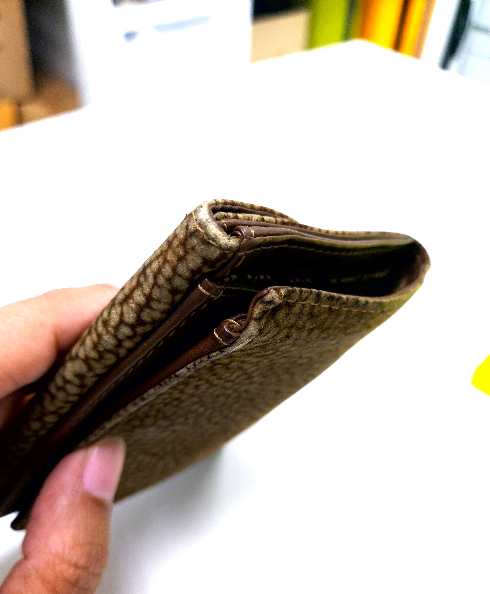 Borbonese Wallet Purse Bifold Beige Brown unisex Authentic กระเป๋า ...