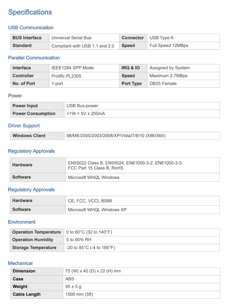 Sunix USB to 1 port Printer Port Adapter (DB25F) รุ่น UTP1025B | ประกัน ...