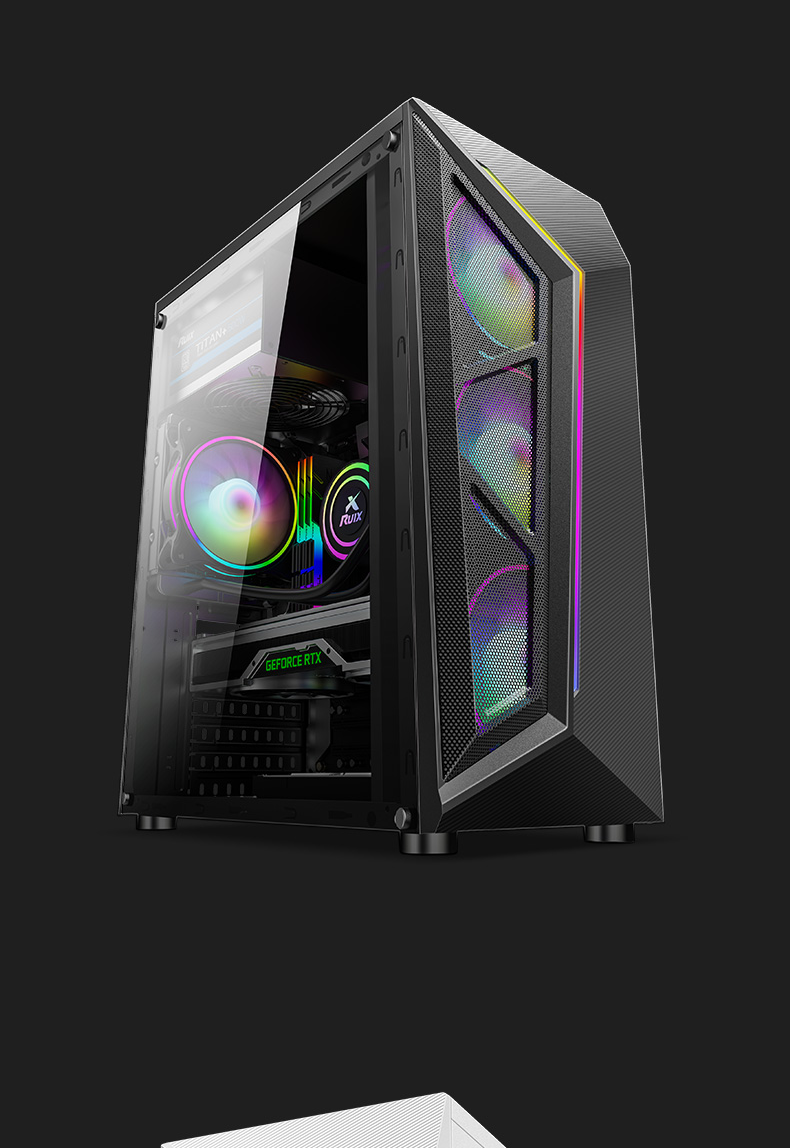 PC Cases แล่นเรือ V8 กรณีคอมพิวเตอร์เต็มด้าน RGB eSports เกมระบายความ ...