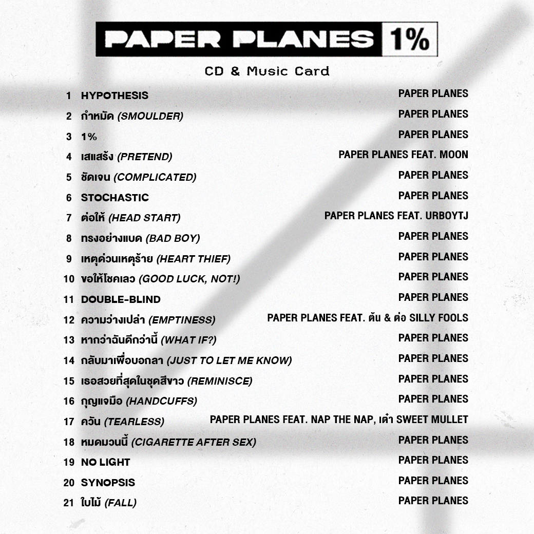 GMM MUSIC : PAPER PLANES 1% Box Set CD & Music Card | Shopee Thailand