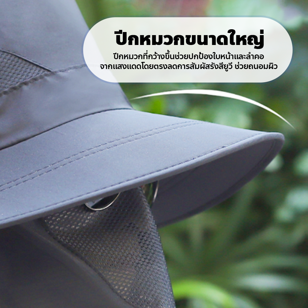 ERORO หมวกปีกคลุมคอคลุมหน้า ป้องกันรังสียูวี ระบายอากาศได้ดี | Shopee ...
