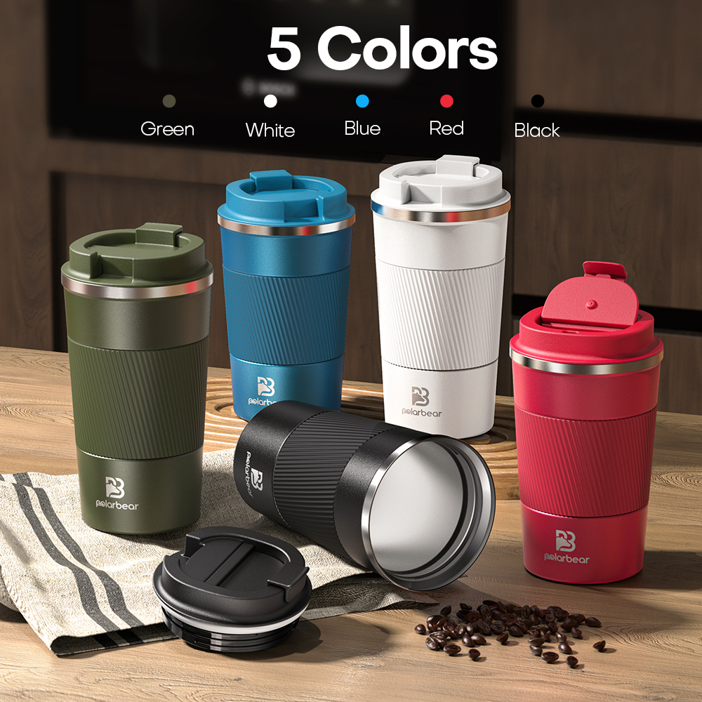 Polarbear แก้วกาแฟพกพา 380ML 510ML เก็บความเย็น แก้วกาแฟ แก้วเก็บอุณหภูมิ สแตนเลสแบบพกพา น้ำ ...