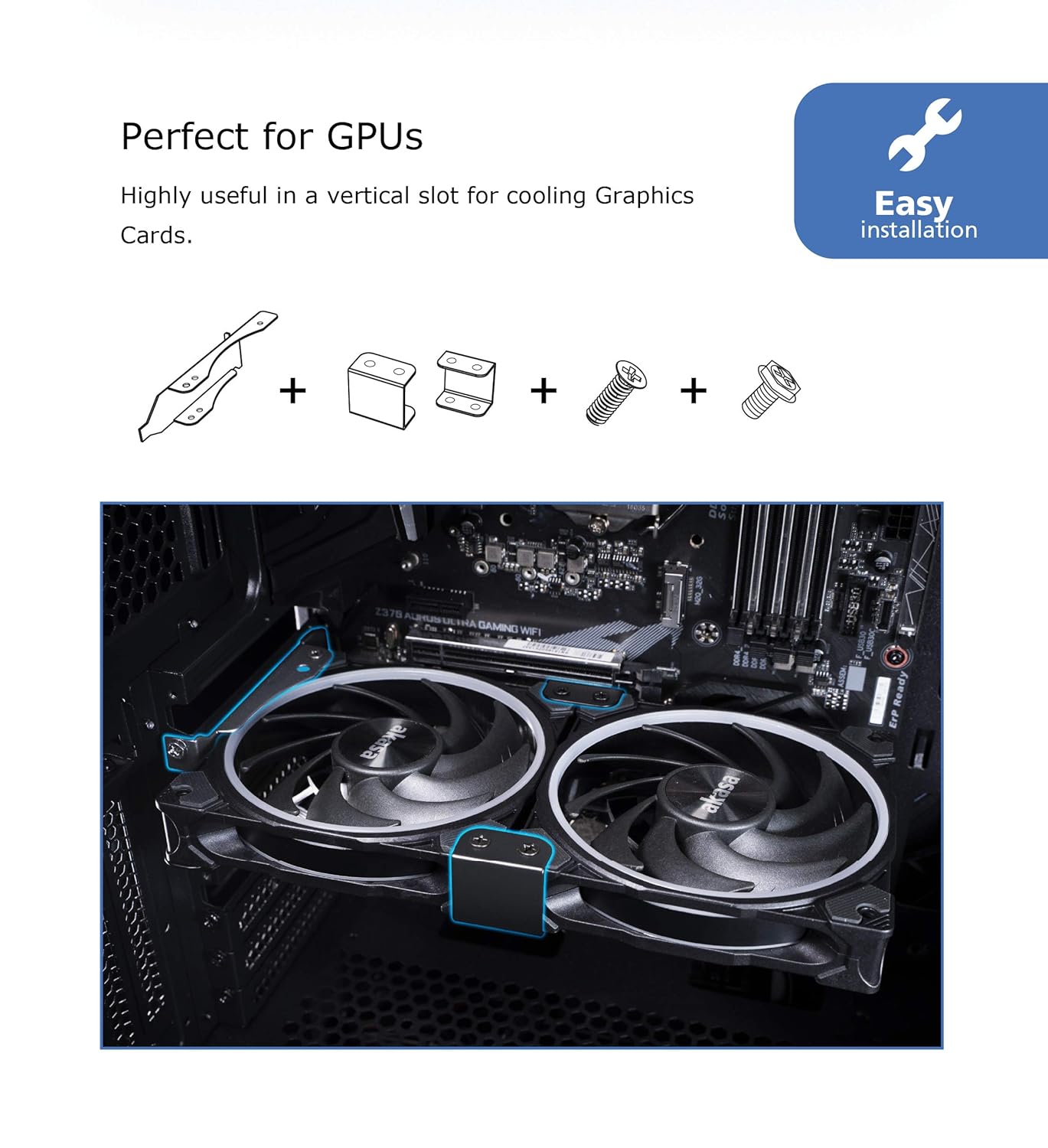 PCI Dual Fan Mounting Bracket GPU Bracket for Mounting Computer Case ...
