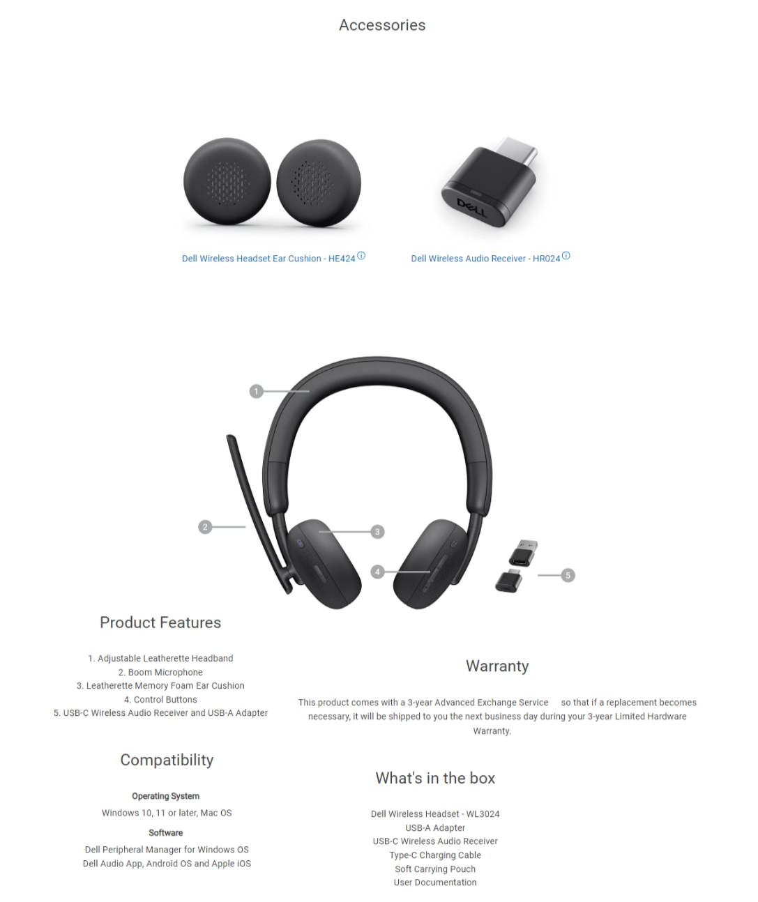 Dell Wireless Headset - WL3024 หูฟังไร้สาย ของแท้ ประกันศูนย์ 3ปี ...