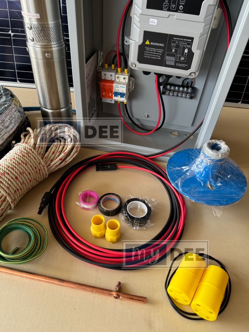 ชุดพร้อมใช้ปั๊มบาดาลโซล่าเซลล์ Handuro DC 300w 600w 750w 1100w 1500w ...