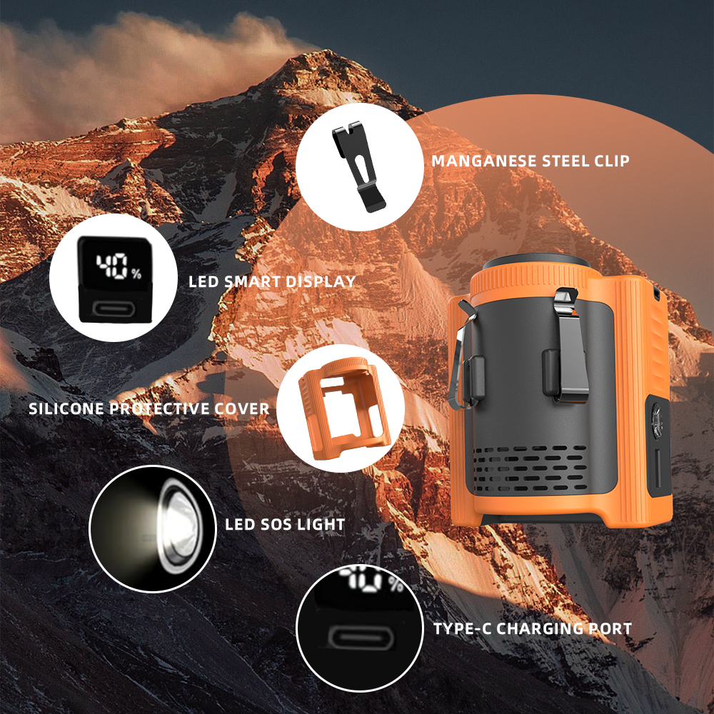 Orashare WF10 พัดลมคาดเอว 10,000mAh พร้อมพาวเวอร์แบงค์ พัดลมพกพาลมแรง 5 ...