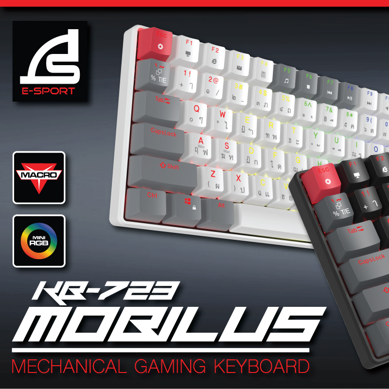 คีย์บอร์ด Signo KB-723 Mobilus Black / White RGB Mechanical Gaming ...